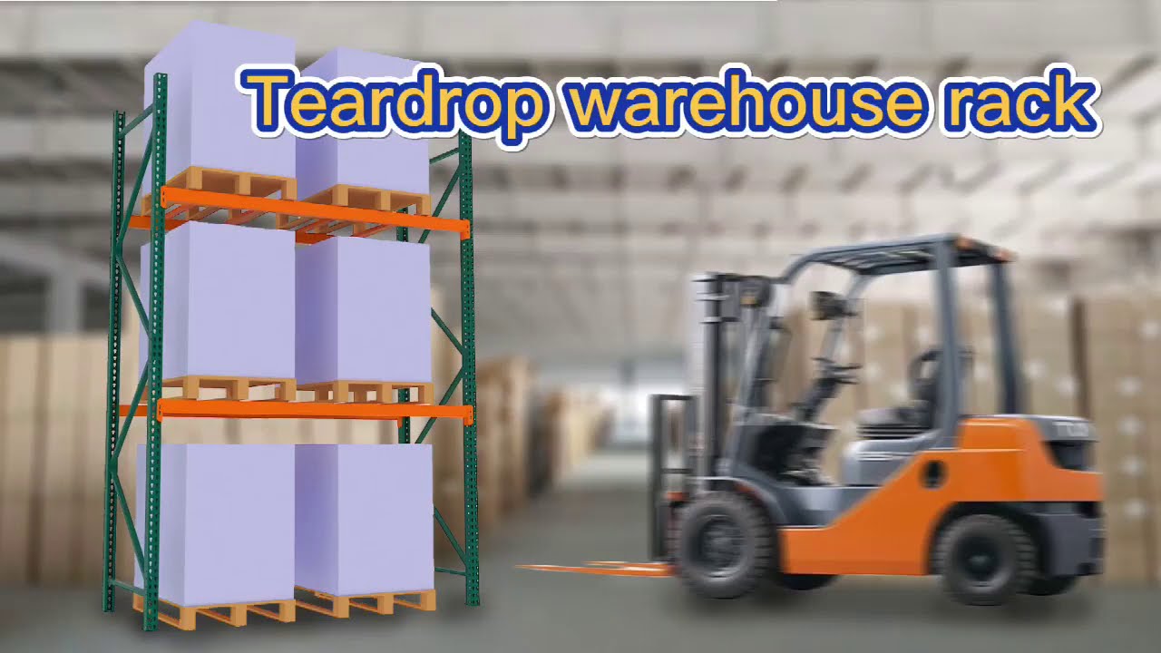 Heavy duty stacking steel teardrop warehouse rack - YouTube
