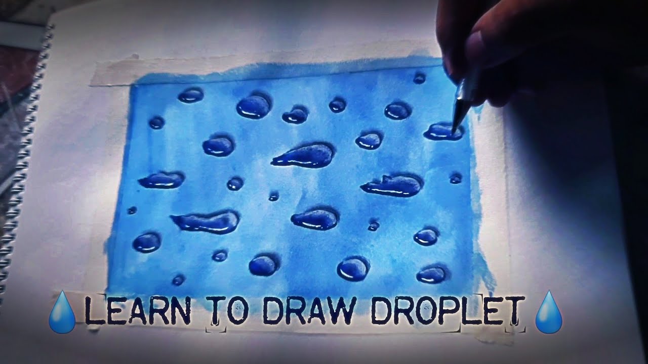 LEARN TO DRAW WATER DROPS 💧💧 WATERCOLOR ART - YouTube