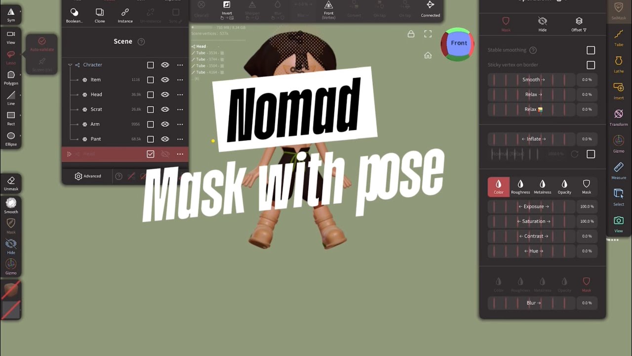 Nomad sculpt 2.1 : Mask02 /Mask with pose - YouTube