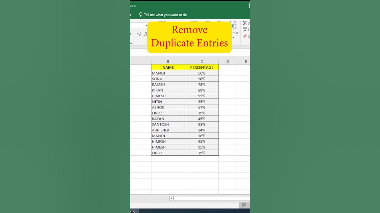 How to find and remove duplicate entries in excel #exceltips #excel # ...