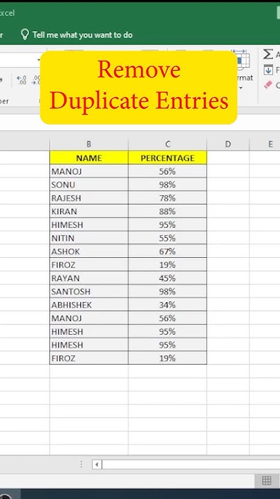 How To Find And Remove Duplicate Entries In Excel Exceltips Excel Dataentry