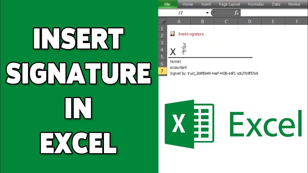 How To Insert Signature In Excel 2024 | Add Digital Signatures To Excel Sheets - YouTube