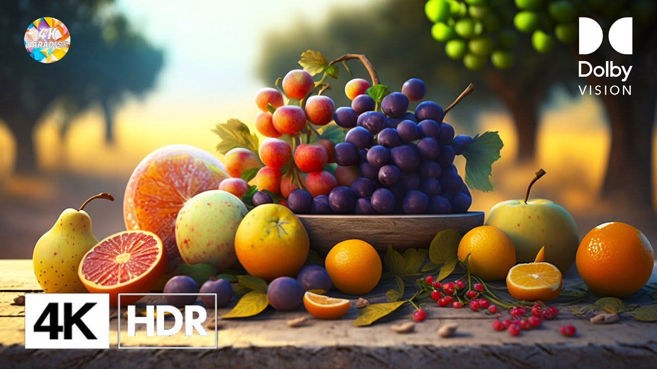 Fruit In 4K HDR Dolby Vision 120FPS 🫐 The Healthy Fruits 4K HDR 🍋 ...