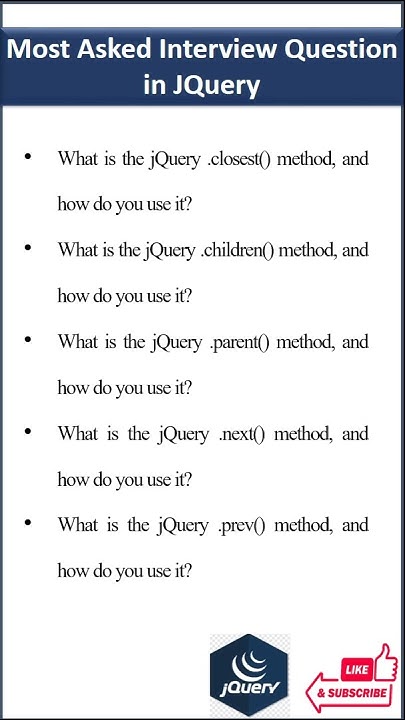 Common Asked JQuery Interview Questions #jquery #jqueryinterviewquestions - YouTube