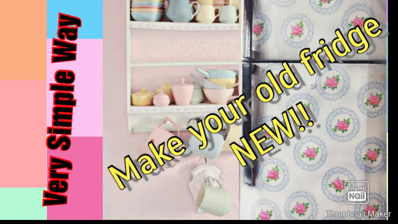 #decoupage# for beginners#Simple way to make your fridge new!! - YouTube