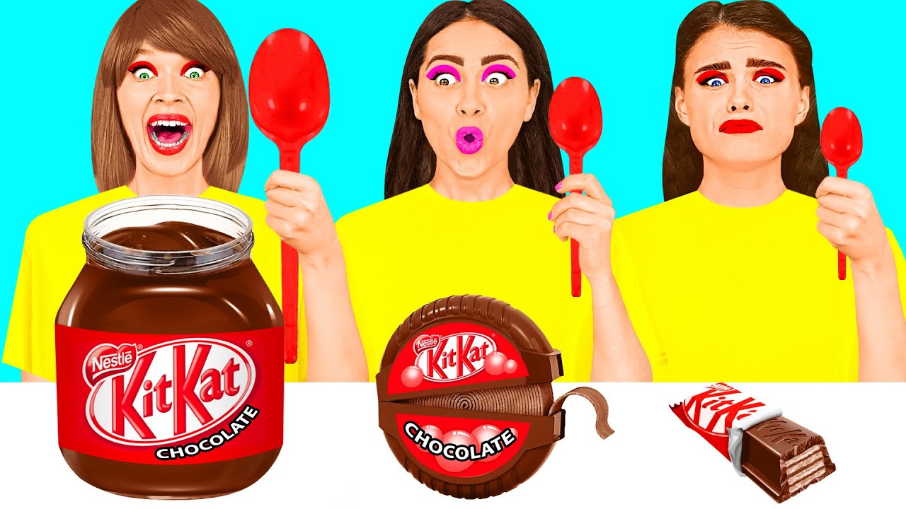 बिग, मध्यम और छोटी प्लेट चुनौती | खाद्य लड़ाई Ideas 4 Fun Challenge ...