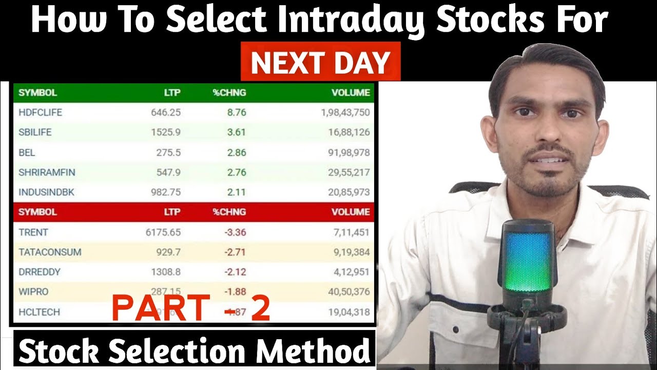 How To Select Intraday Stocks For Next Day? || Stock Selection Method ...