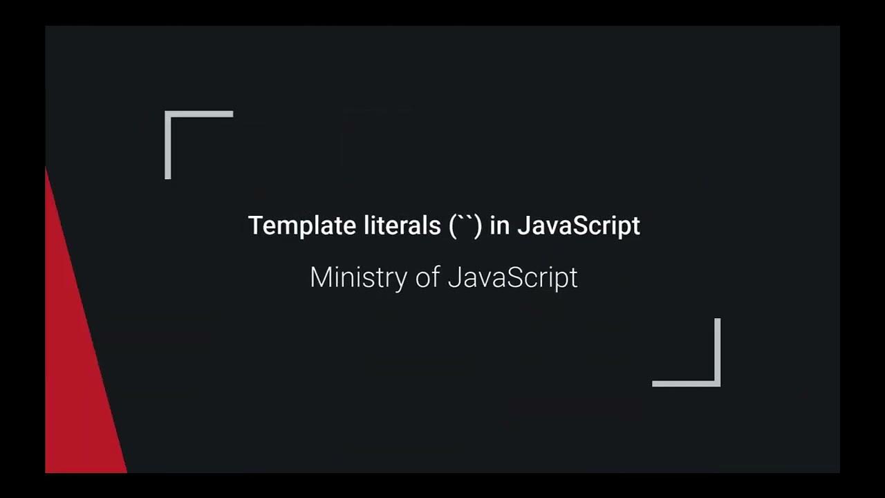 Template or string literals (``) in JavaScript - YouTube