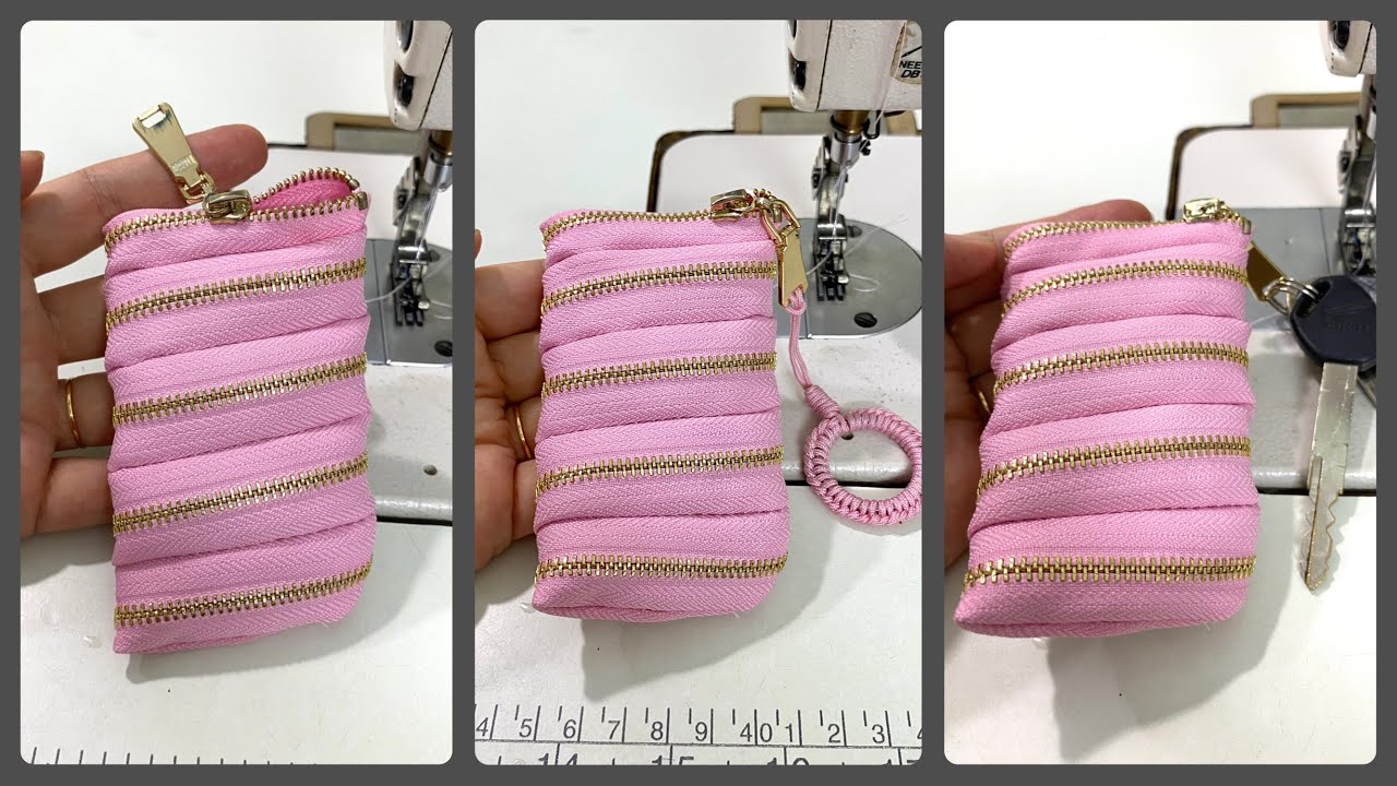 Instructions for sewing hand bags with zippers - YouTube
