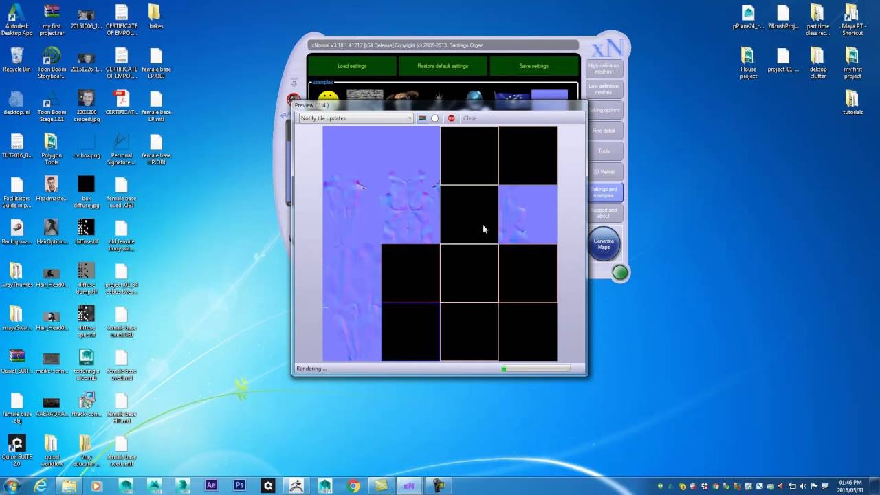 How to Bake textures using Xnormal, Zbrush and Maya (class series ...