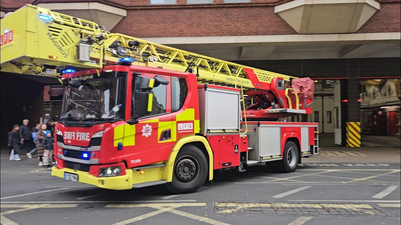 London Fire Brigade - Soho Pump Ladder and Turntable Ladder Responding ...