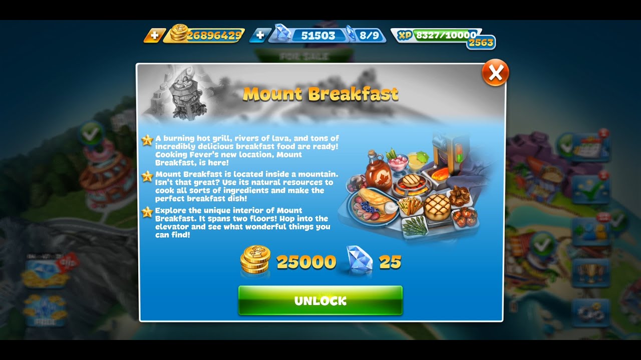 Cooking Fever - Mount Breakfast Level 1-5 - YouTube