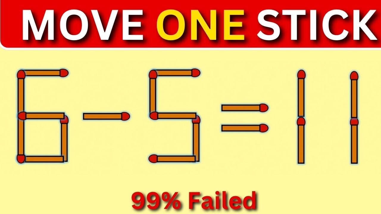 Move One Stick or Get Tricked! Solve This Puzzle! 🧠🔥 - YouTube