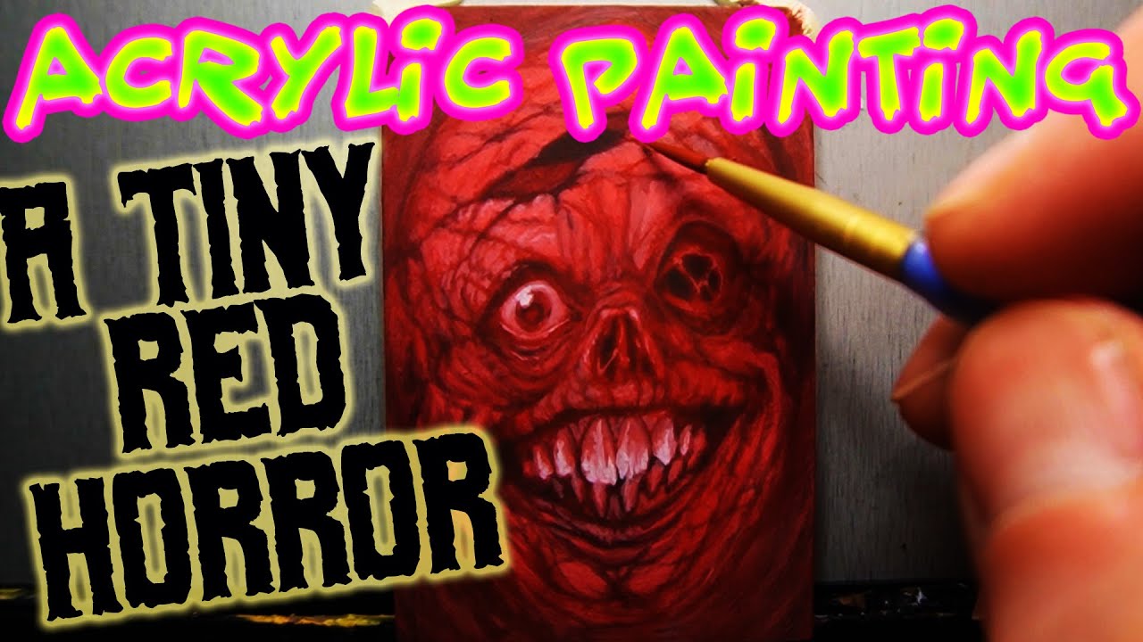 Acrylic Painting- TINY, cursed & RED - YouTube
