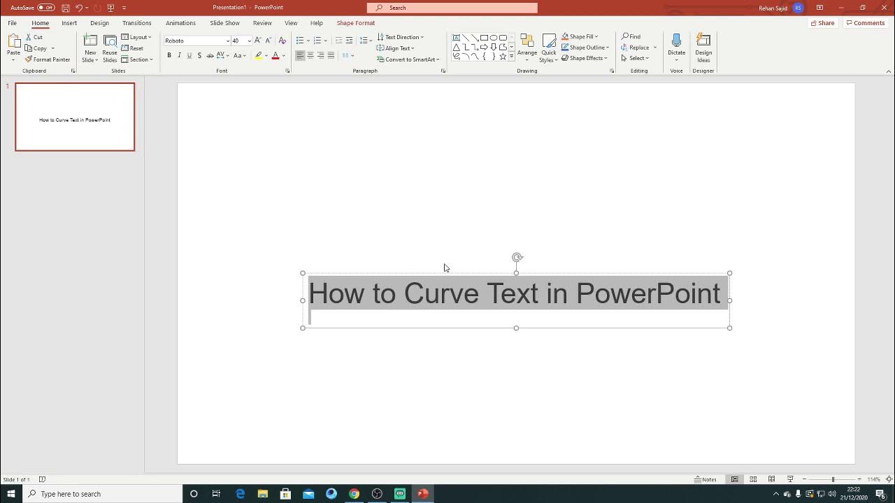 How to curve text in powerpoint 2019 - YouTube