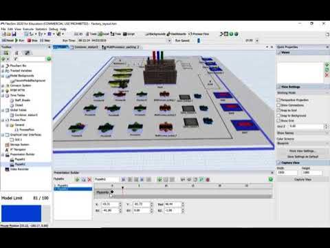 FlexSim Tutorial Booklet 11 intermediate Presentation builder - YouTube
