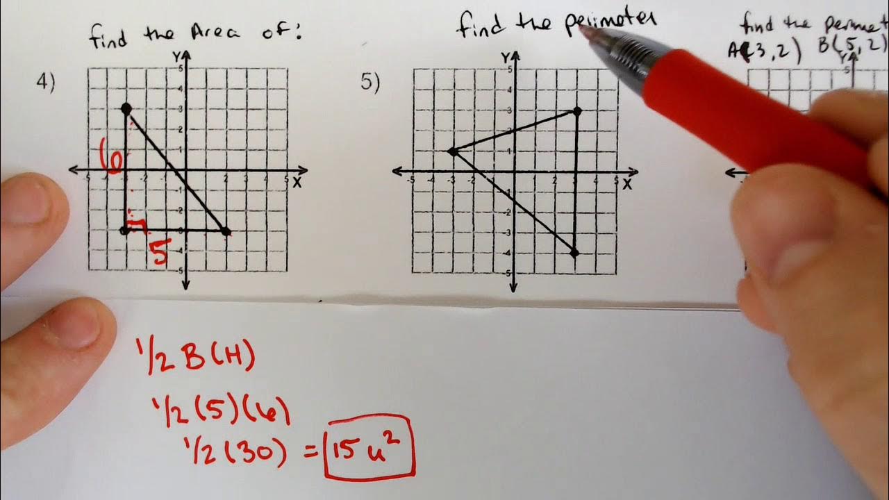 Area And Perimeter Of Triangles On A Coordinate Plane Youtube