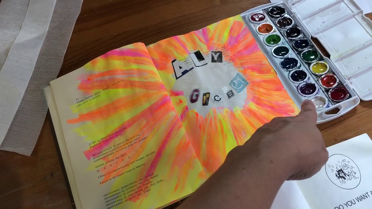 Altered book: Name page (Elementary Art) - YouTube
