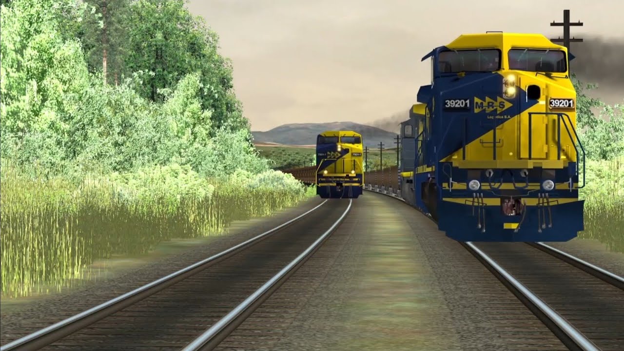 Open Rails-Dois trens partindo do P1-07 - YouTube