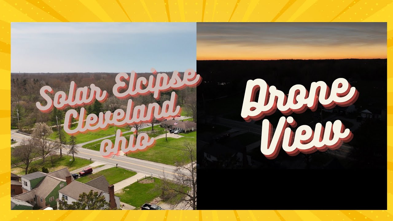 Drone View of 2024 Solar Eclipse, Cleveland Ohio. #solareclipse - YouTube