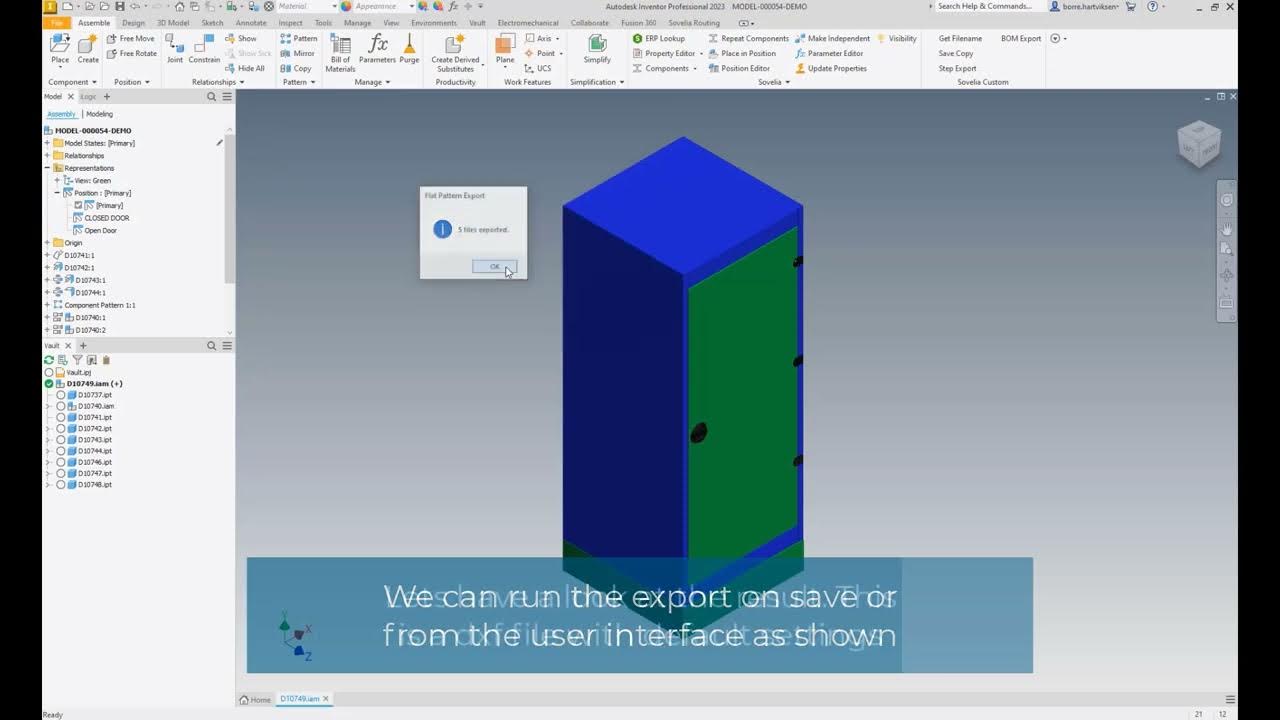 Sovelia Inventor Flat Pattern Export - YouTube