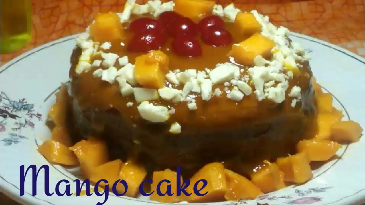 Mango cake/Eggless Mango Cake Without oven, Condensed milk, Butter ...