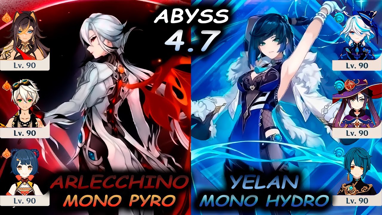 C3 Arlecchino Mono Pyro & C0 Yelan Mono Hydro | Spiral Abyss 4.7 ...