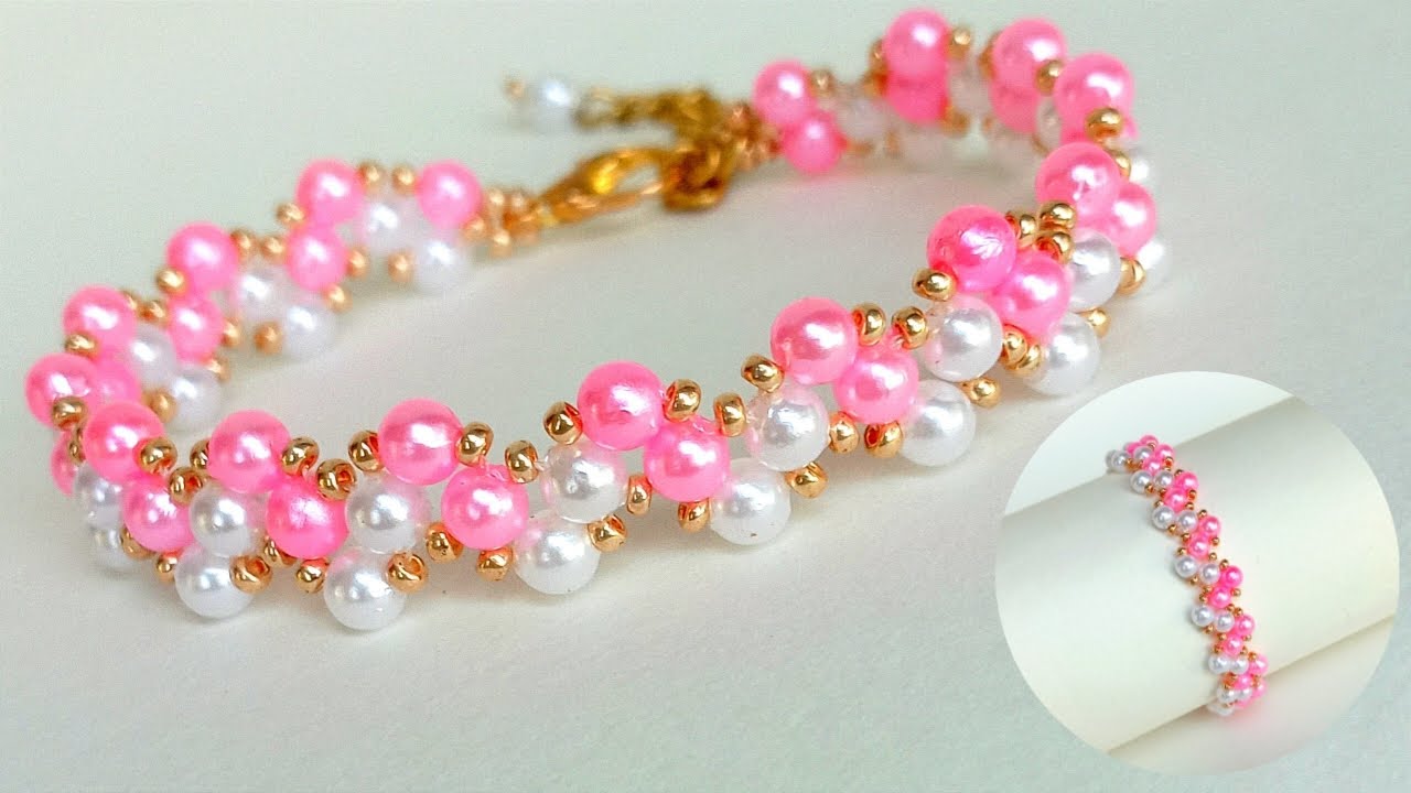 Simple bracelet design || how to make simple beads bracelet || simple ...