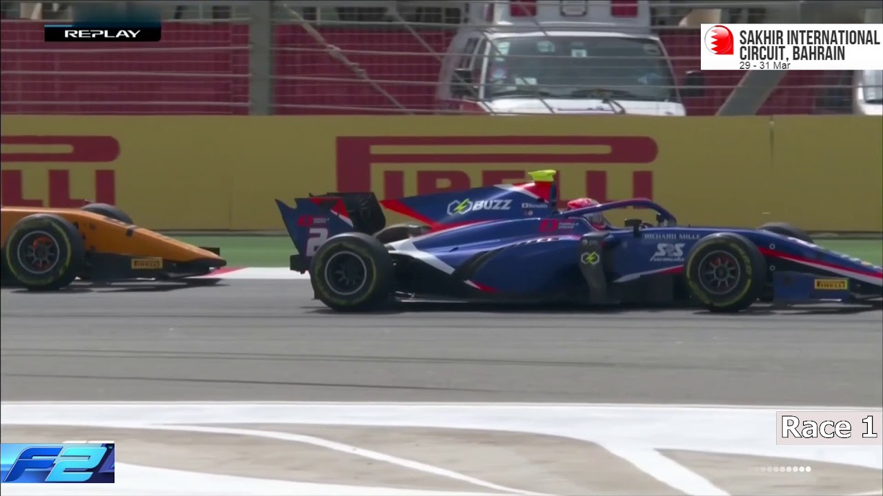 FIA Formula 2 2019 Bahrain Race 1 - YouTube