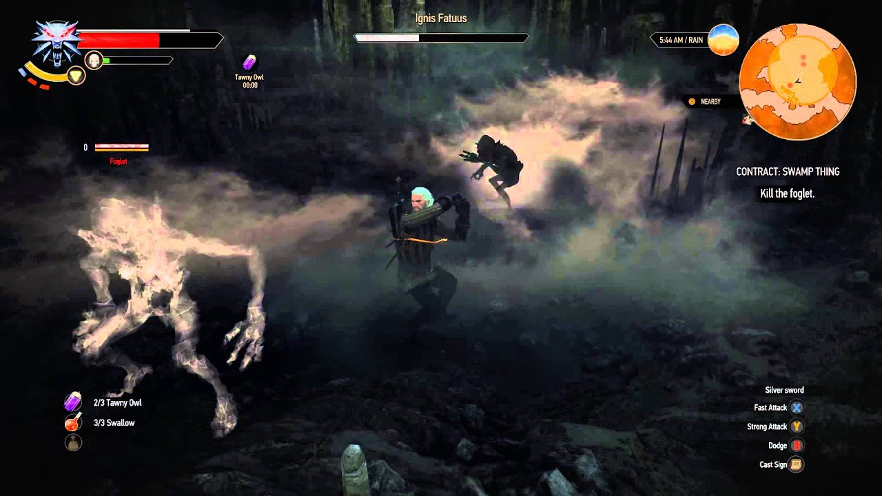 Witcher 3 - Swamp Thing contract - Foglet kill - YouTube