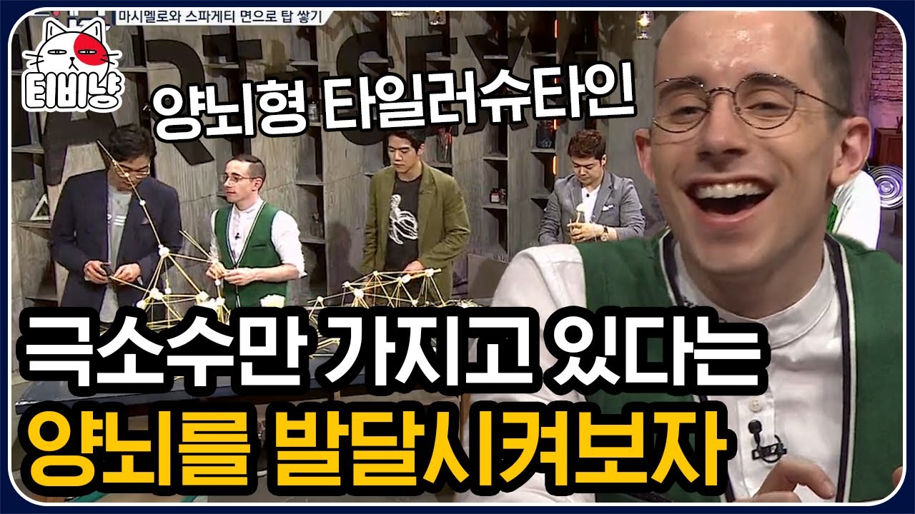 티비냥 마시멜로우 스파게티 면으로 누가 더 높은 탑을 쌓을 수 있을까 좌뇌와 우뇌 모두 발달시키는 행동문제