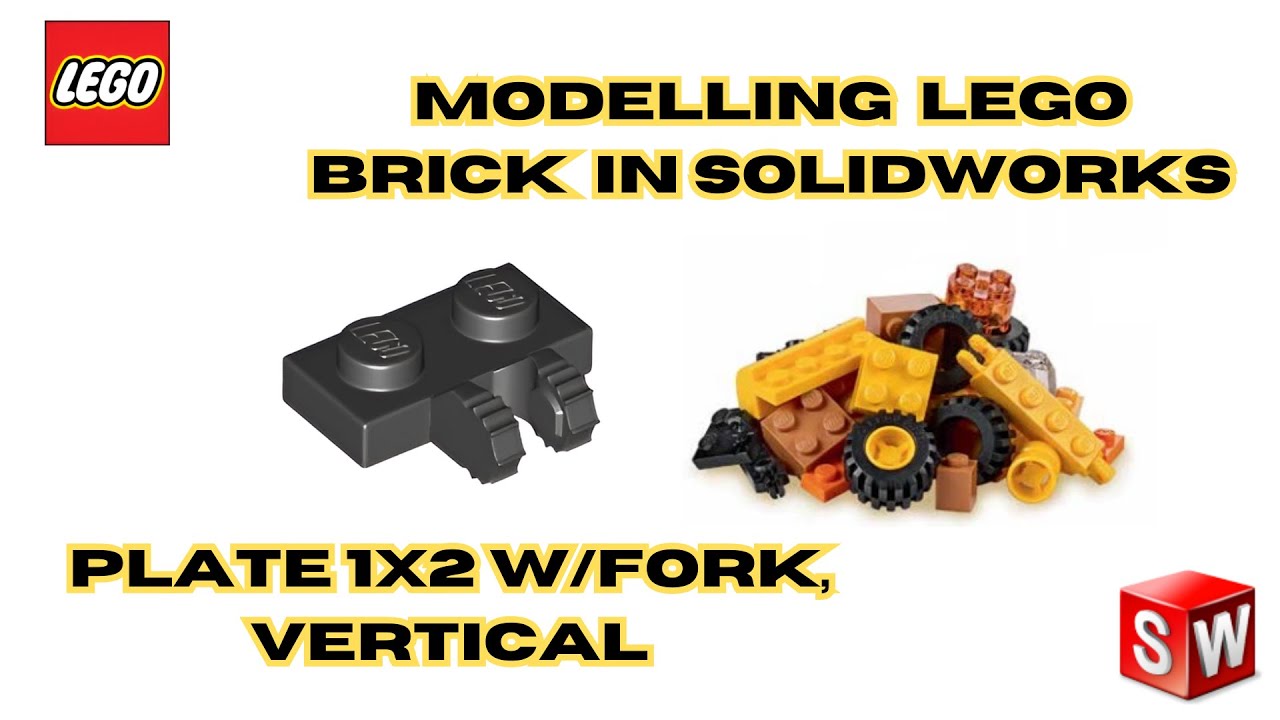 #10 PLATE 1X2 W/FORK, VERTICAL - BUILDING LEGO in SOLIDWORKS |💻 ...