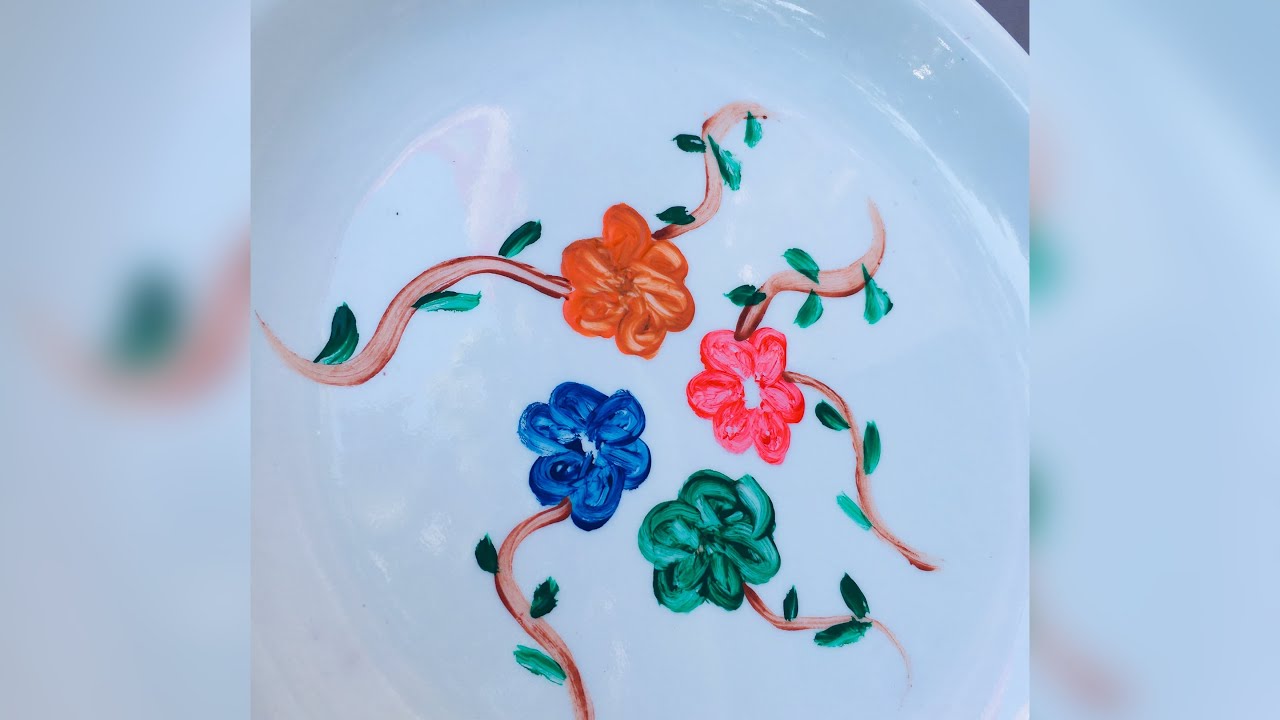 Multi colour flower painting/poster colour painting/4colour painting ...