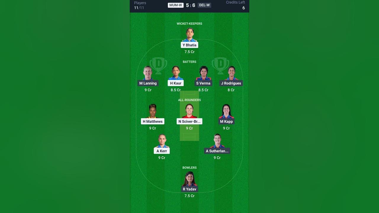 MIW vs DCW Dream11 Prediction | Mumbai Women vs Delhi Women Dream11 Team | MI W vs DC W WPL # ...