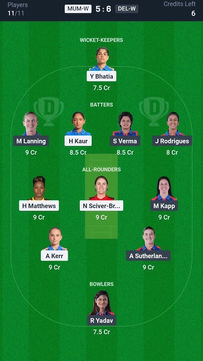MIW vs DCW Dream11 Prediction | Mumbai Women vs Delhi Women Dream11 Team | MI W vs DC W WPL # ...