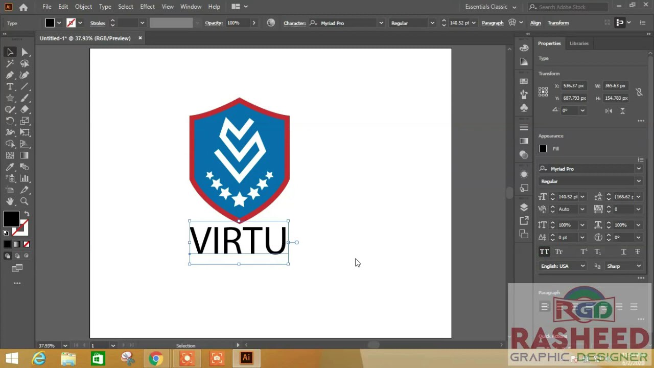 How to create a shied logo design | Easy way to create a shield logo in ...