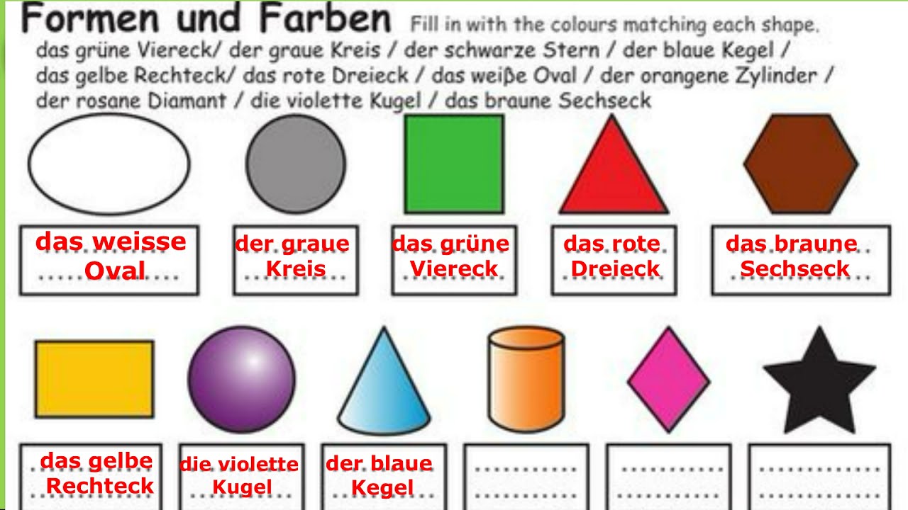 Almanca Şekiller ve Renkler | Die Formen und Farben | 59.Bölüm - YouTube