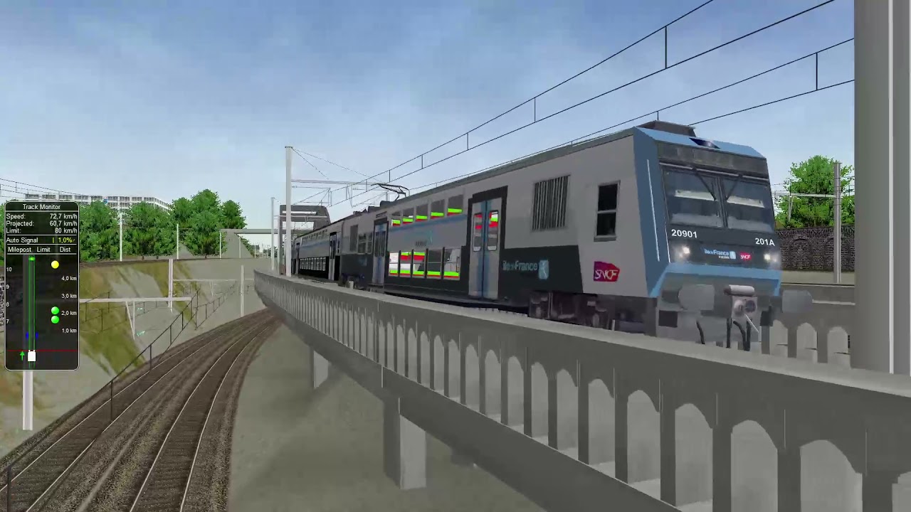 [OPEN RAILS / MSTS] RER D "SOPA" PARIS-NORD - CHANTILLY-GOUVIEUX - YouTube