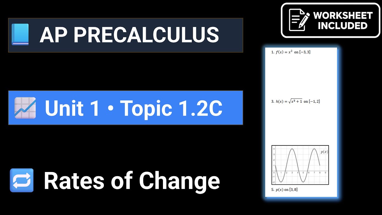 AP Precalculus Unit 1 Topic 1.2C Average rates of change review - YouTube