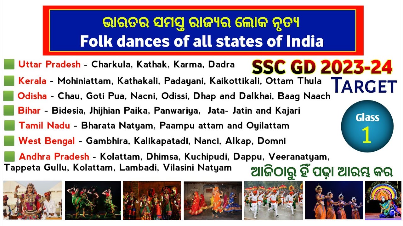Folk dances of all states of India | Folk dance Questions | SSC GD 2023 ...