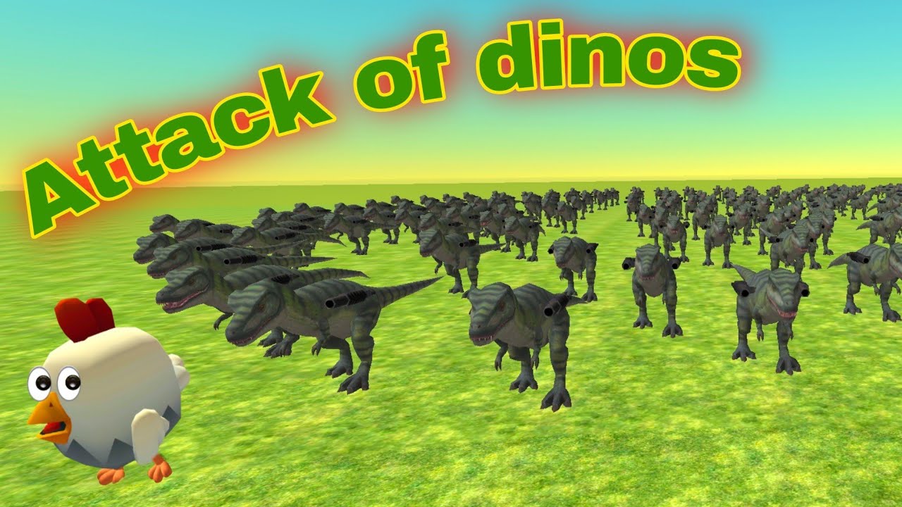 Attack of dinosaurs in chicken gun / chicken gun / #chickengungame ...