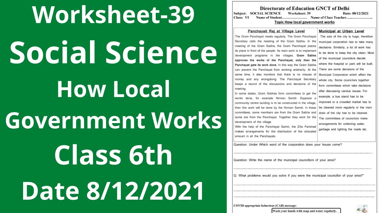 Worksheet 39 sst class 6 English Medium (8/12/21) /worksheet sst class ...