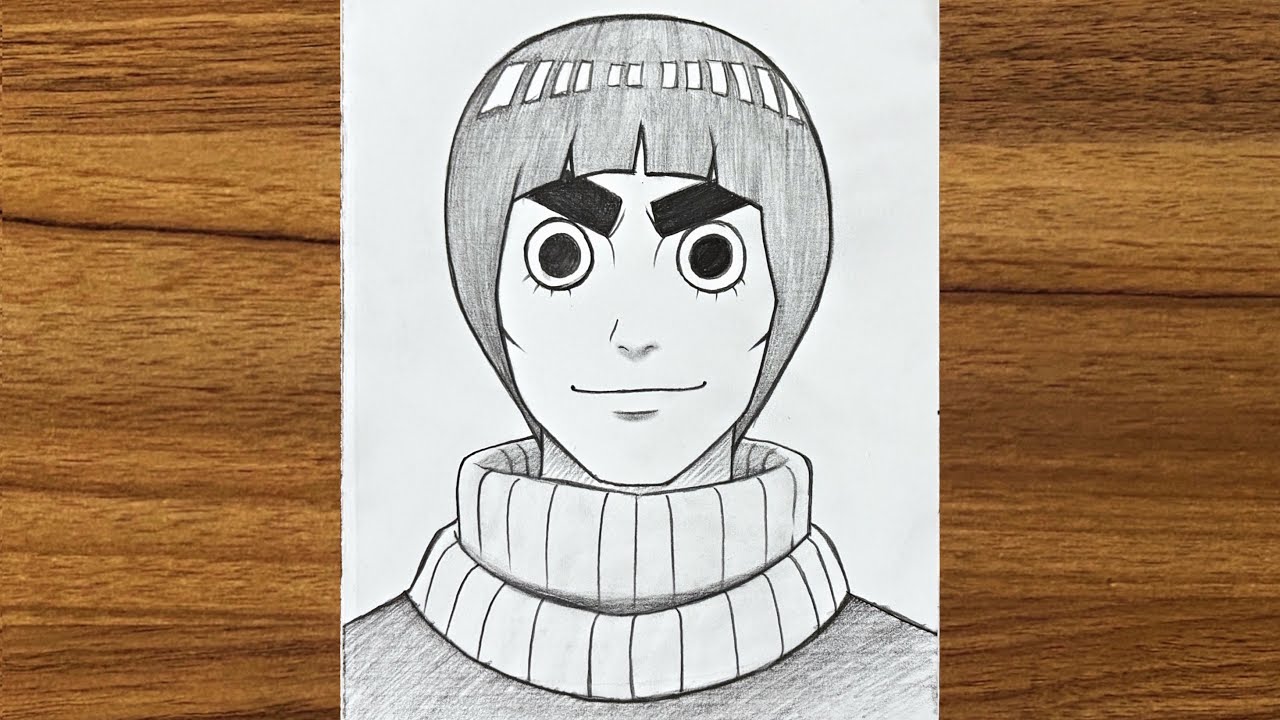 Easy anime drawings | How to draw Rock Lee - [Naruto] | Anime boy ...