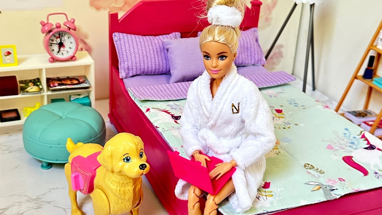 BARBIE DOLL MORNING ROUTINE 🏠 BARBIE DRIVE THROUGH🍩🍟 - YouTube