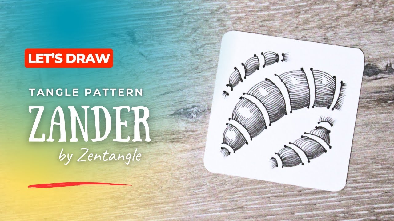 Cute daily tangle pattern "Zander" | Zentangle step by step - YouTube