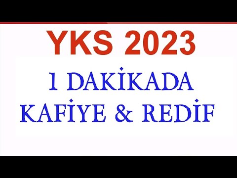 1 DAKİKADA KAFİYE & REDİF  %100 DOĞRU ÇÖZÜM / YKS 2023 #yks2023  #ayt2023 #yks2023tayfa