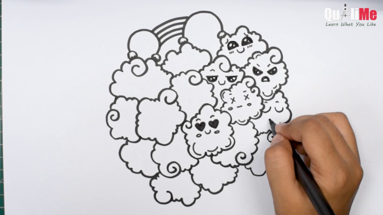 How To Draw Cute Clouds Doodle - YouTube