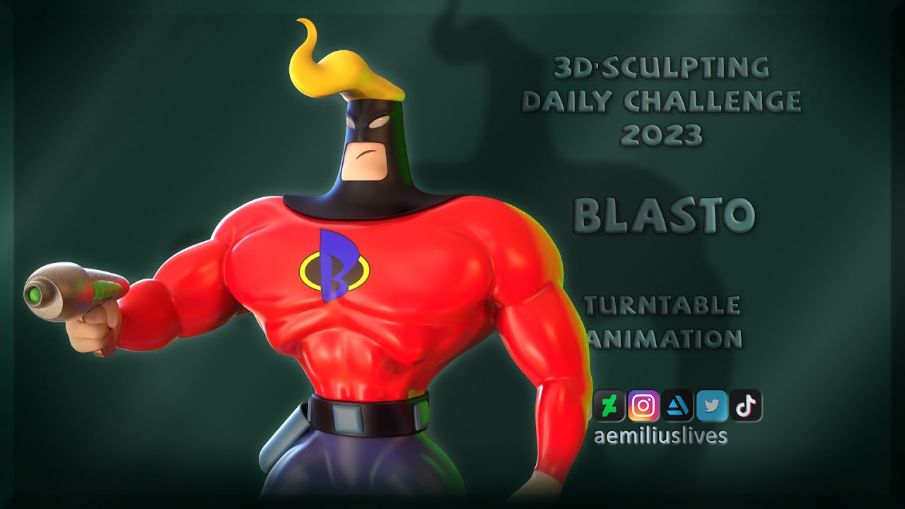 Blasto (3D-Sculpting Daily Challenge 2023 - Day 23) - YouTube