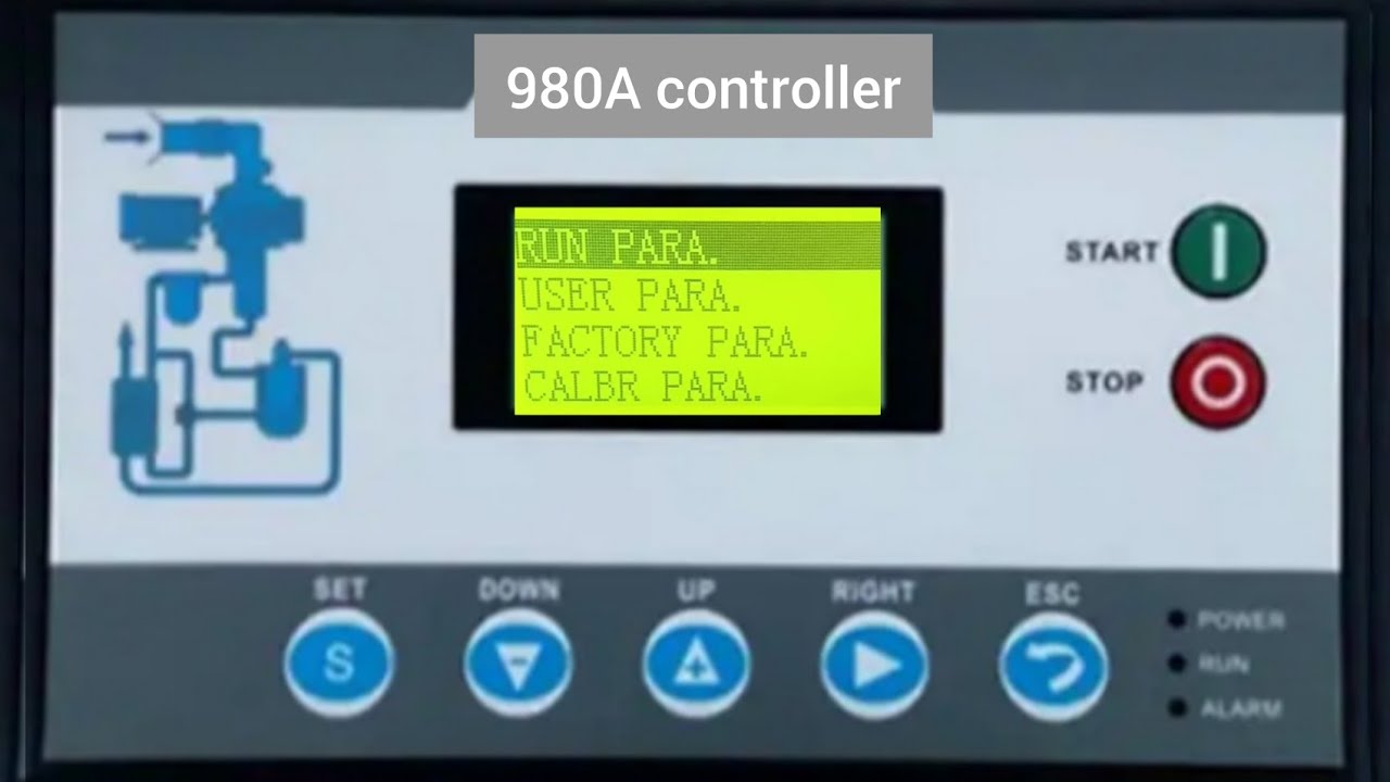 BK 37 - 8ZG screw air Compressor 980A controllar password - YouTube
