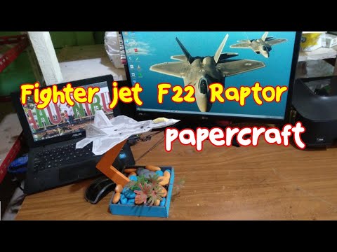 Fighter jet F-22 Raptor papercraft - YouTube